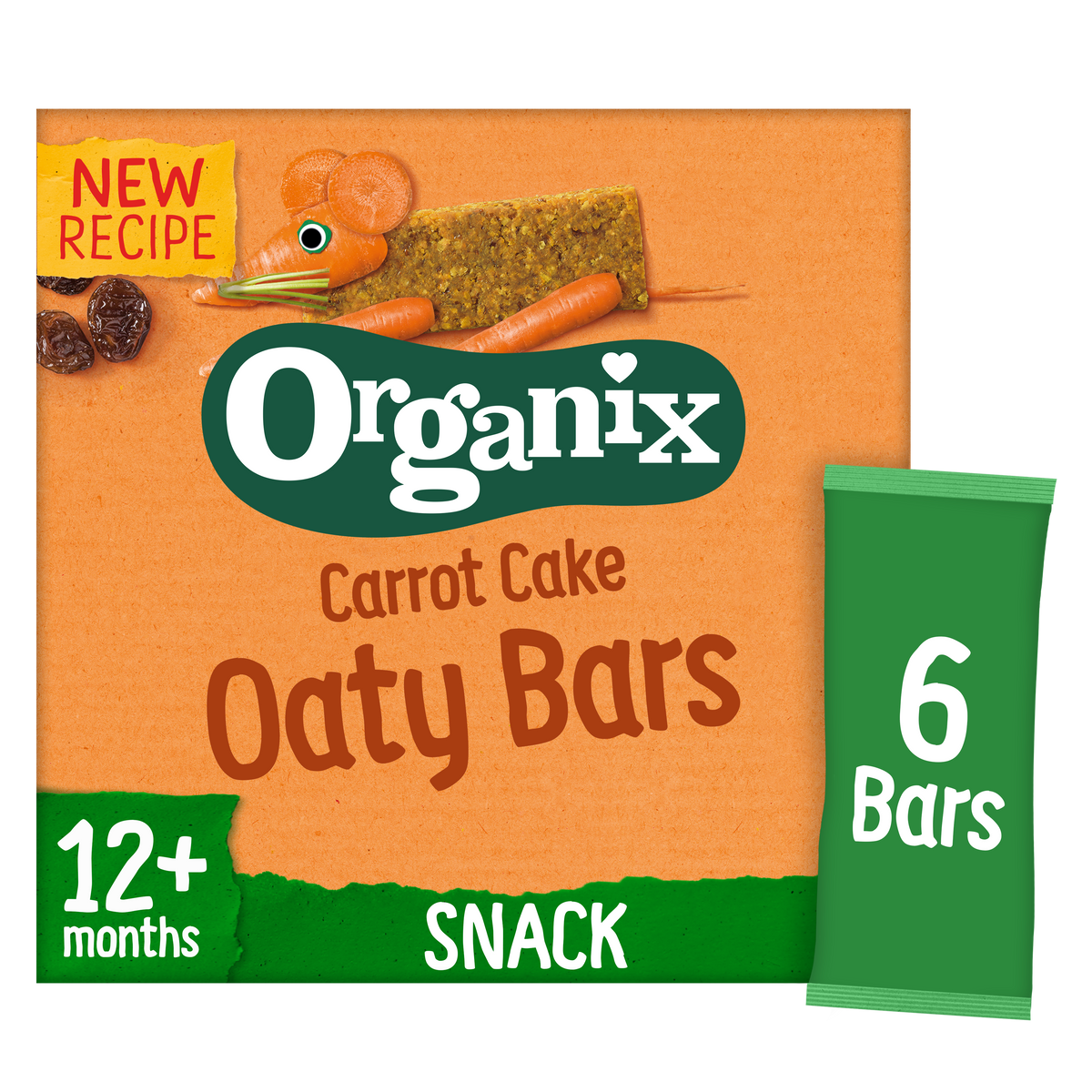 Organix Carrot Cake Soft Oaty Bars Toddler Snacks Multipack 138g (6x23