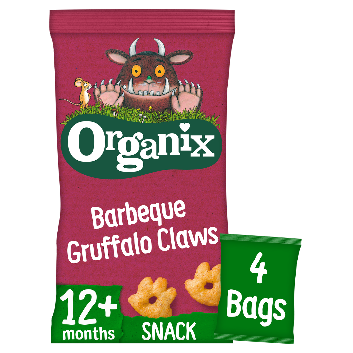 Organix BBQ Gruffalo Claws Toddler Snack Multipack 4x15g 12 months+