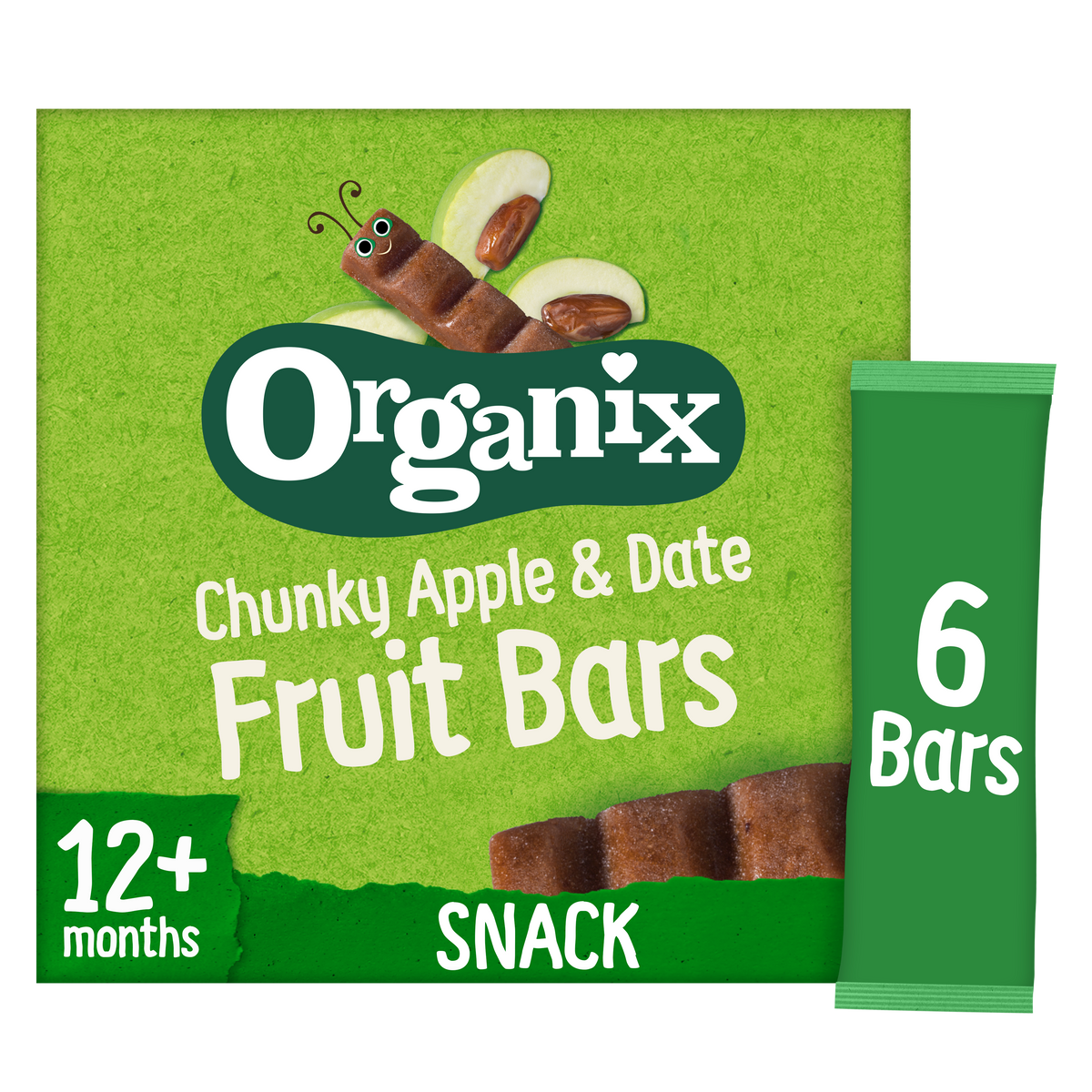 Organix Apple & Date Fruit Bars Toddler Snacks Multipack 6x17g 12 mont